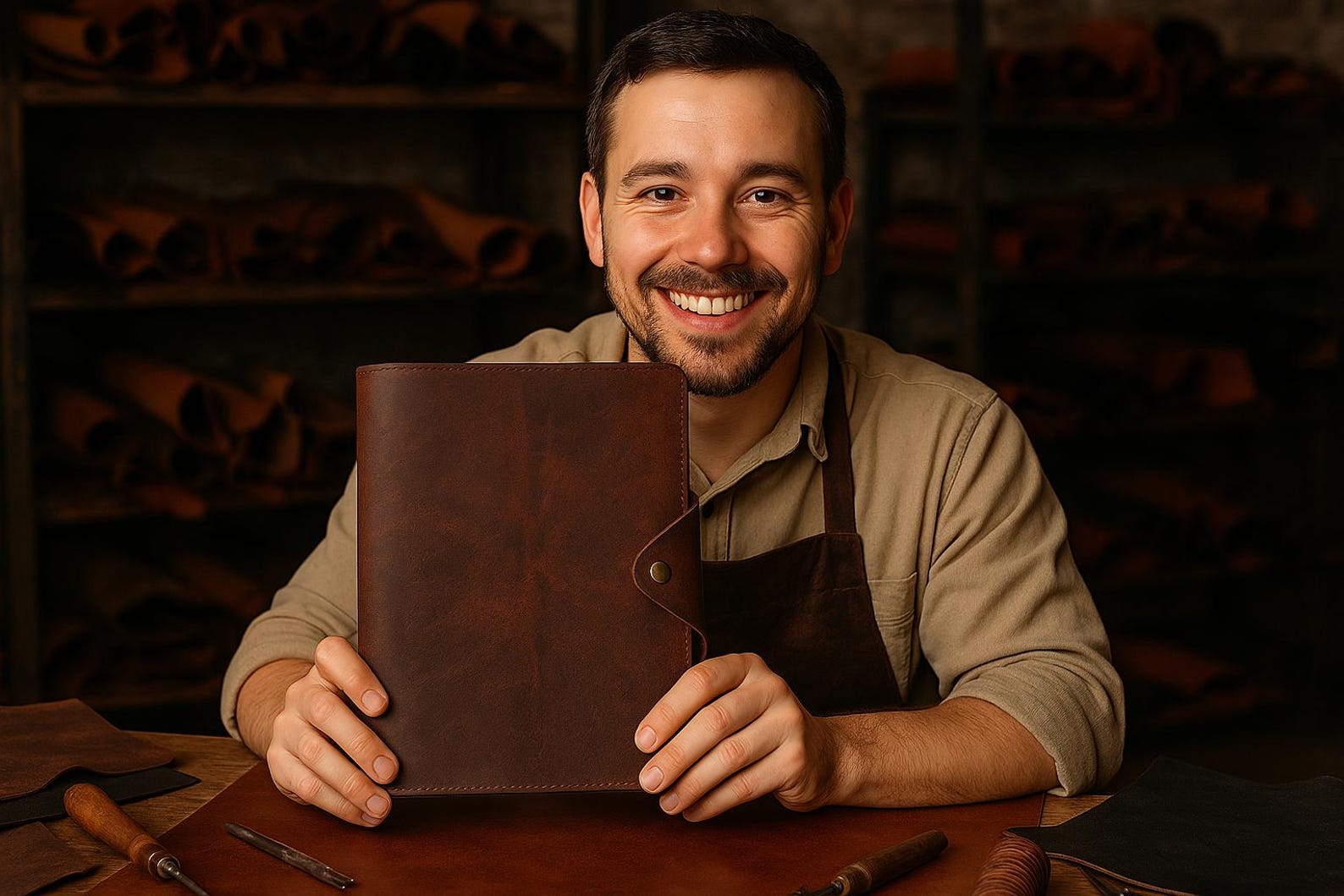 Personalized Full-grain Leather Padfolio: Custom Business Gift - Etsy