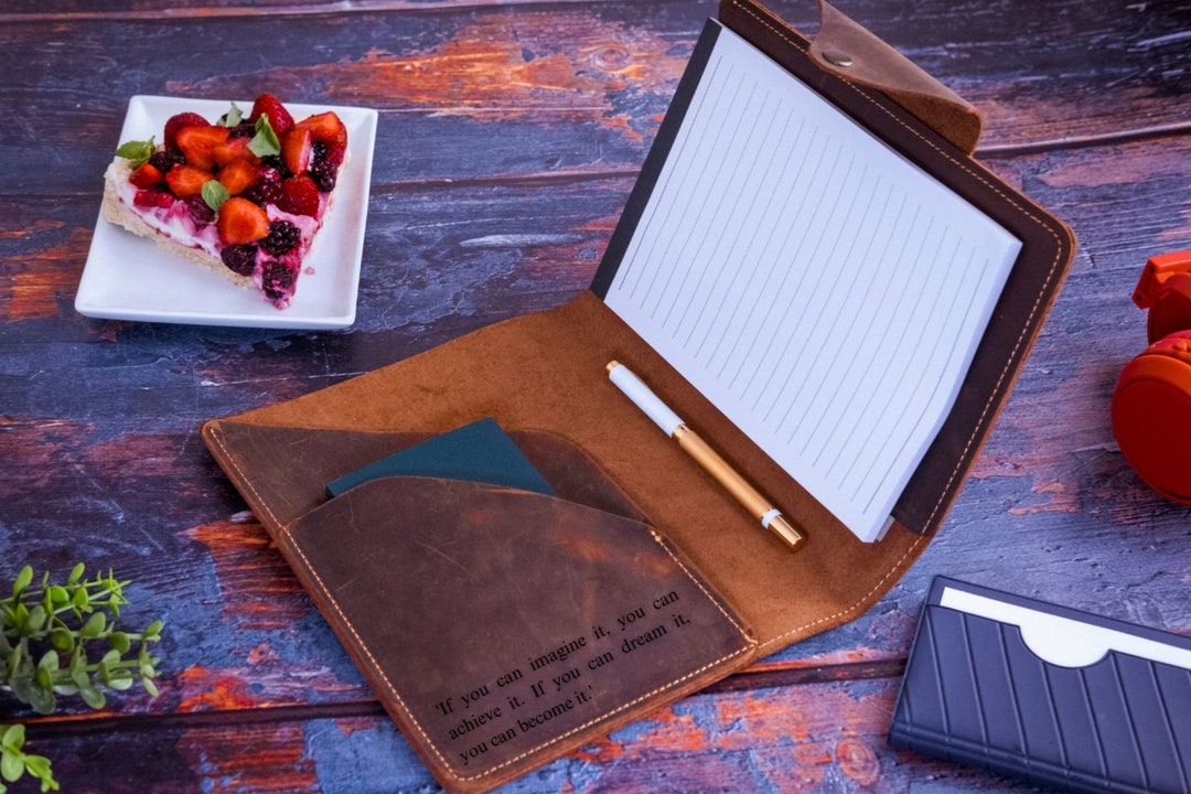 Personalized Leather Padfolio: Custom Engraved Business Planner - Etsy