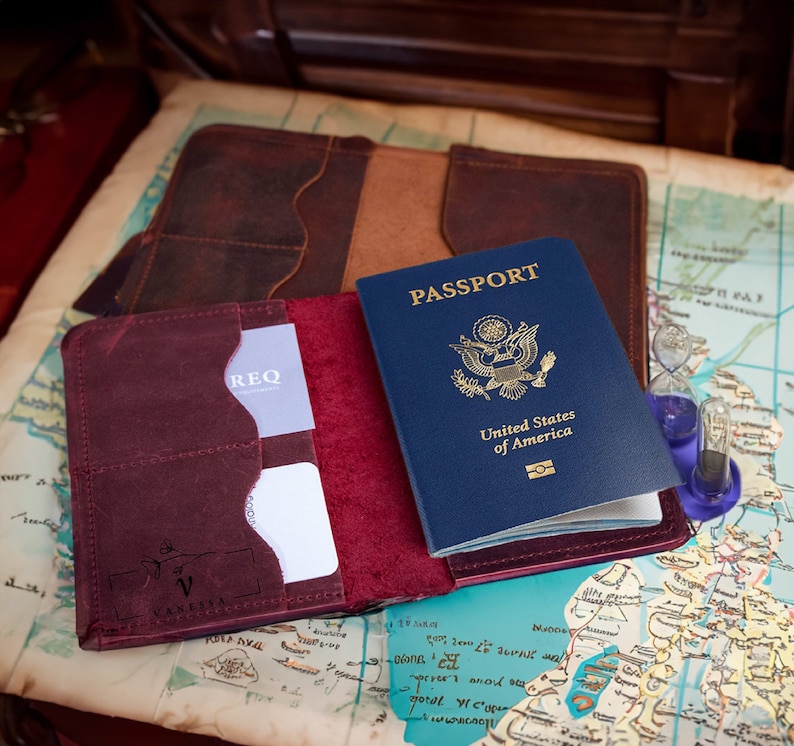 Personalized Passport Holder, Personalized Leather Passport Cover for ...