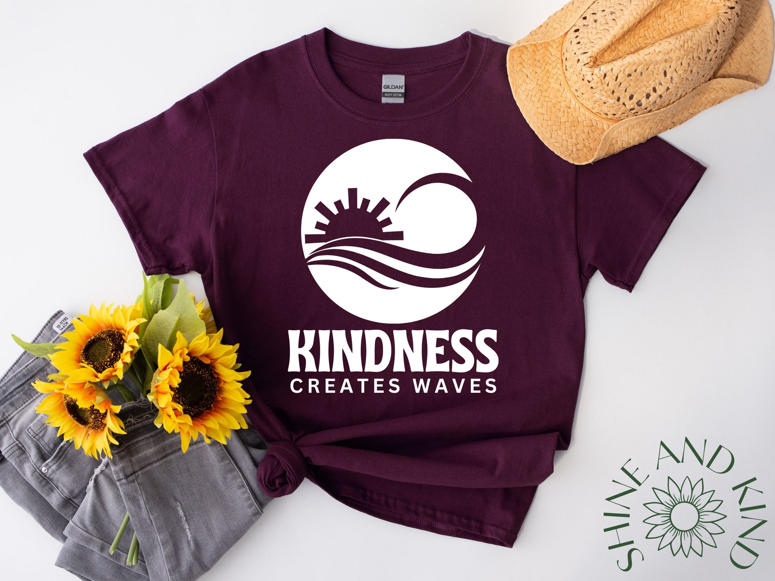 Kindness Creates Waves SVG Cut File and PNG File for Inspirational T ...