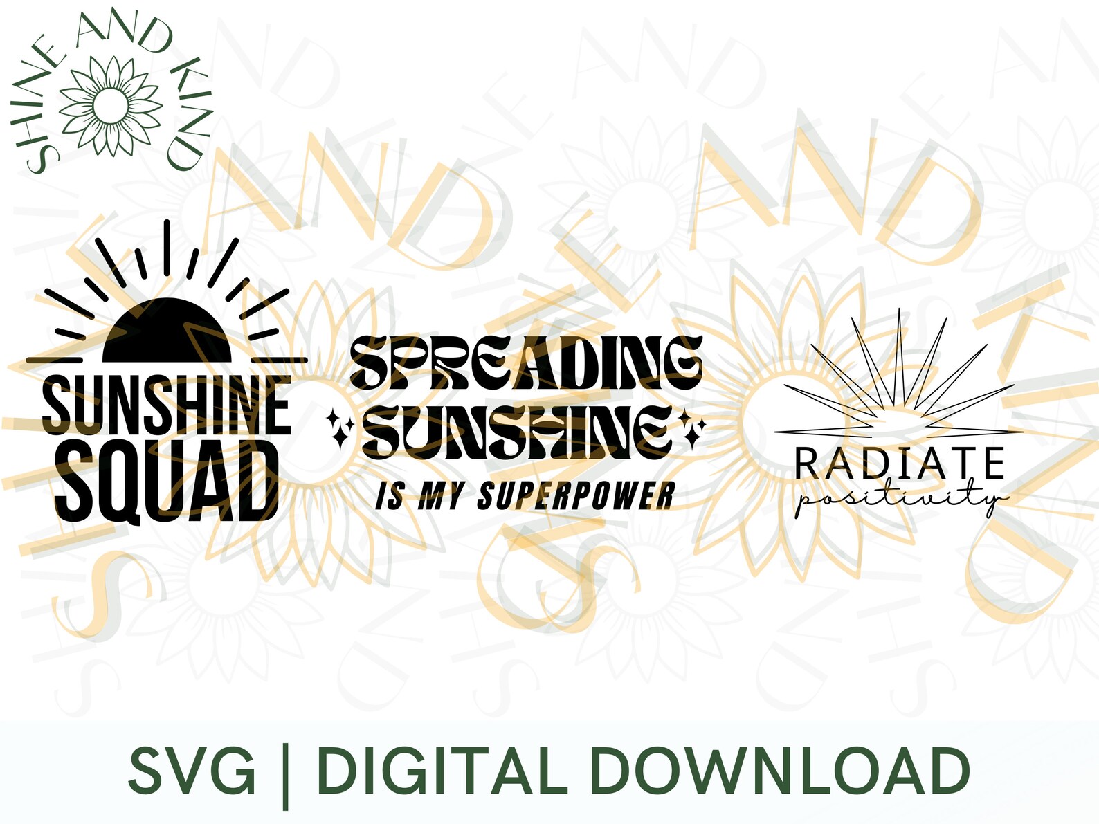 Sunshine Committee Bundle | Svgs for Positive Inspirational T-shirts - Etsy
