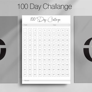 100 Day Challange Template Goal Setting Printable - Etsy