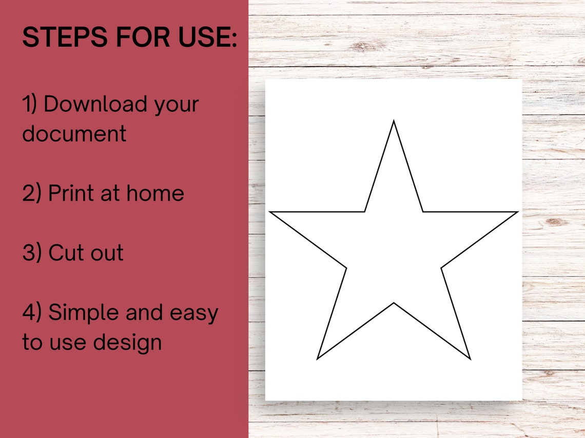 Printable Star Template Bundle: Kids Crafts, Classroom Decor (PNG & PDF ...