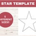 Printable Star Template Bundle Kids Crafts Coloring Page - Etsy