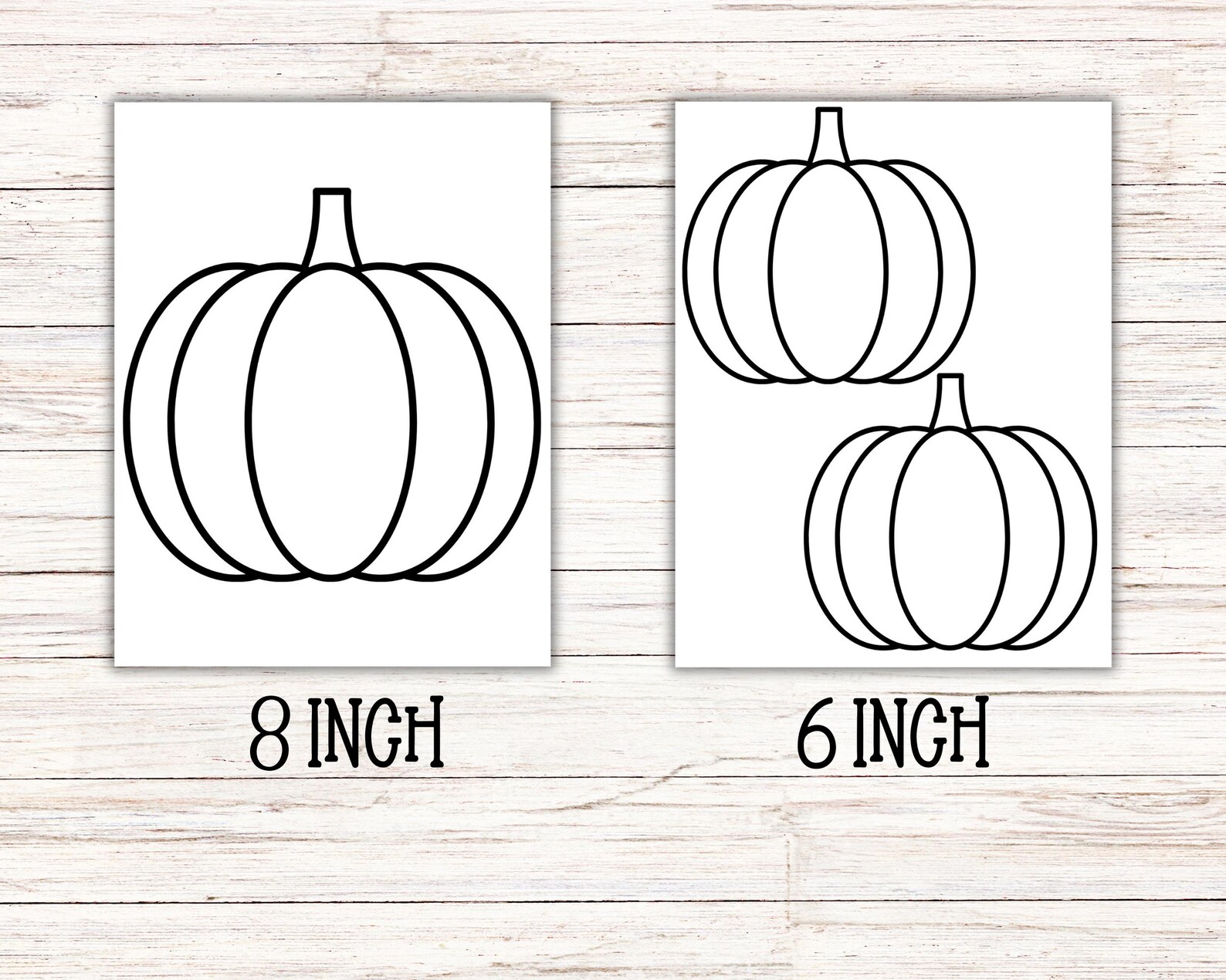 Pumpkin Template Bundle: DIY Fall Craft Stencils (PDF, PNG) - 5 Sizes ...