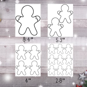 Gingerbread Outline Printable Bundle – DIY Holiday Decor | 4 Sizes ...