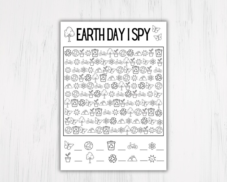 Earth Day I Spy Printable Games, Coloring Pages, School Activity, I Spy ...