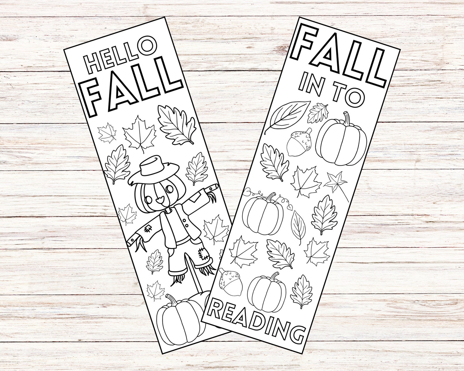 Printable Fall Color Your Own Bookmarks - Set of 4,instant Digital ...