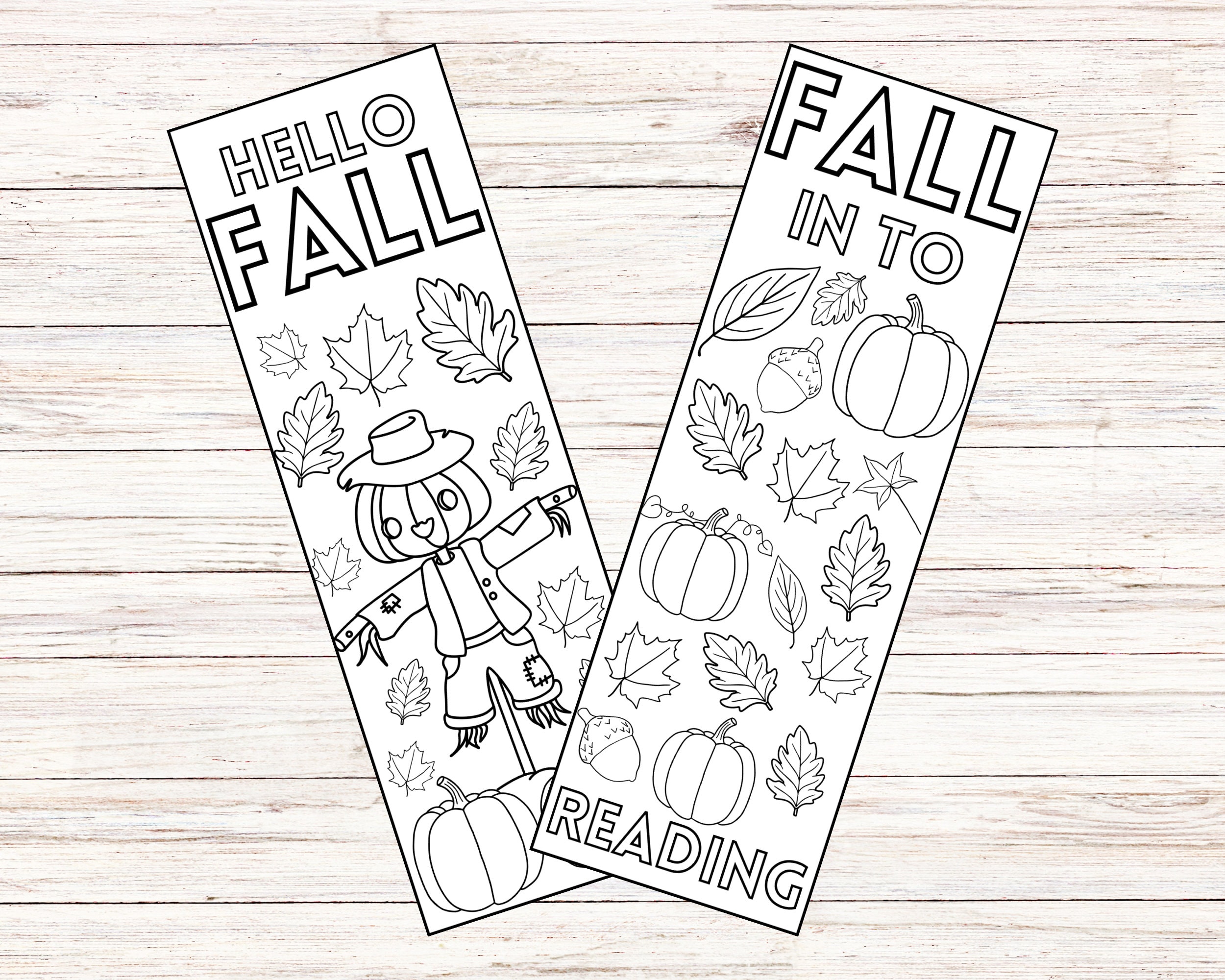 Printable Fall Color Your Own Bookmarks - Set of 4,instant Digital ...
