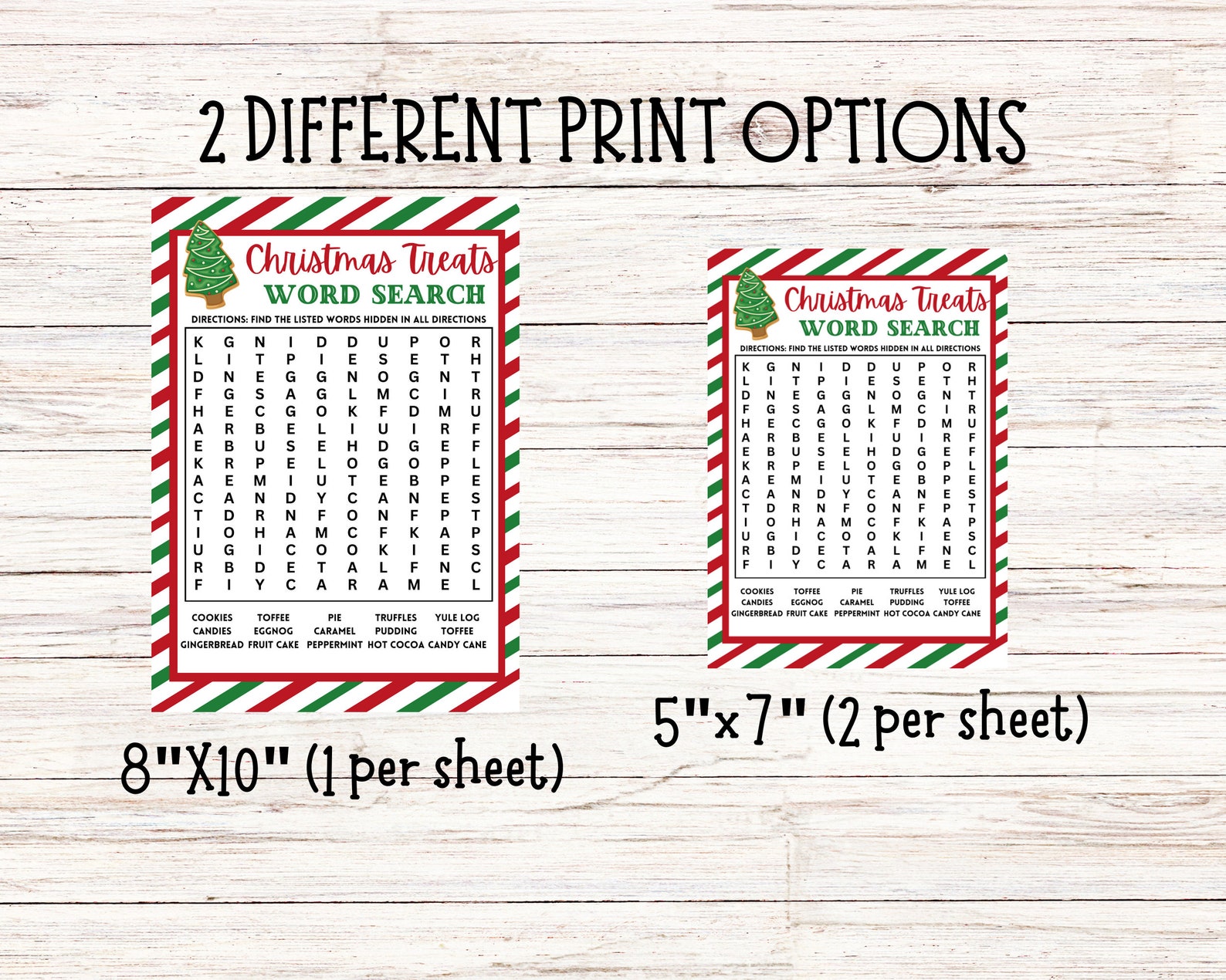 Christmas Treats Word Search - Printable Fun for Kids and Families, 5x7 ...