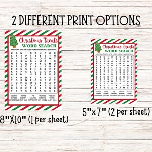 Christmas Treats Word Search - Printable Fun for Kids and Families, 5x7 ...