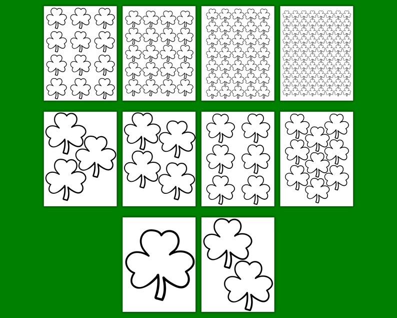 Shamrock Template Bundle: 10 Sizes for St. Patrick's Day Crafts (PDF ...