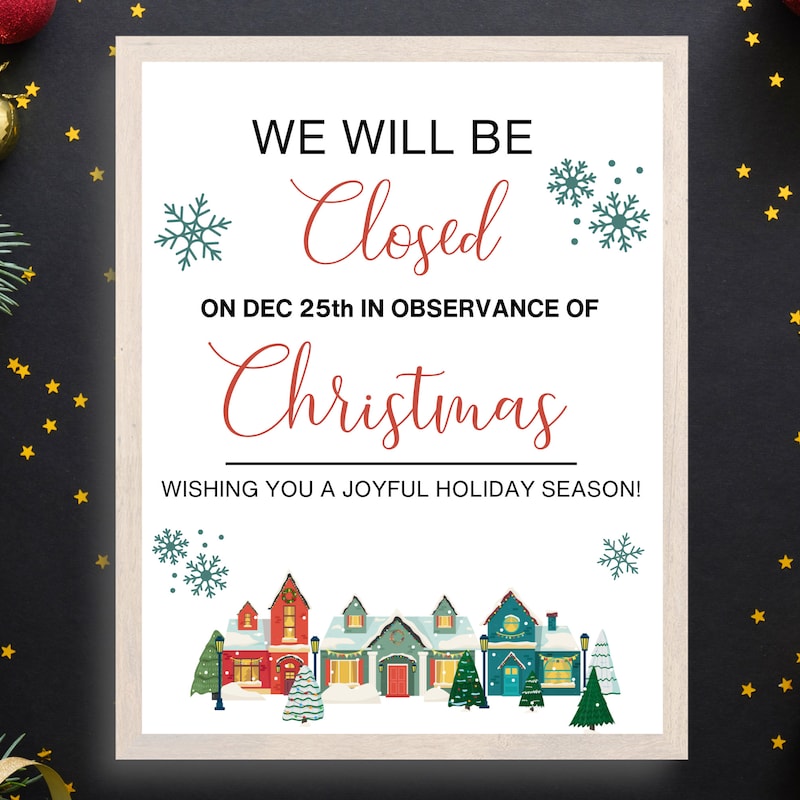 Christmas Holidays Closed Sign - Etsy