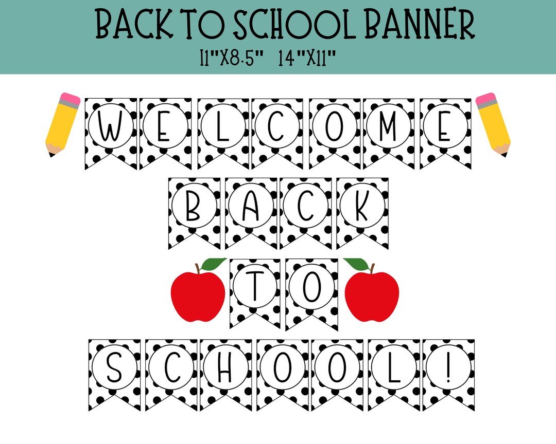 Back to School Banner: Black Polka Dot Classroom Decor (PDF) - Etsy