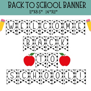 Back to School Banner: Black Polka Dot Classroom Decor (PDF) - Etsy