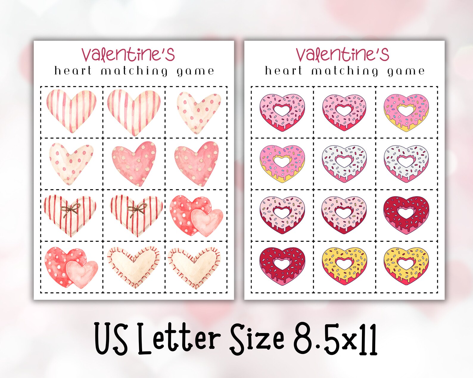 Valentine's Heart Matching Game - Fun and Educational Activity - Etsy
