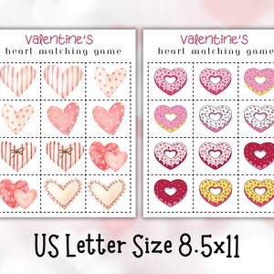 Valentine's Heart Matching Game - Fun and Educational Activity - Etsy