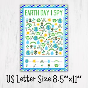 Earth Day I Spy Printable Game for Kids | Classroom Activities | 8x10 ...
