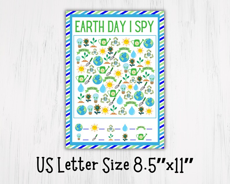 Earth Day I Spy Printable Game for Kids and Classrooms - Etsy