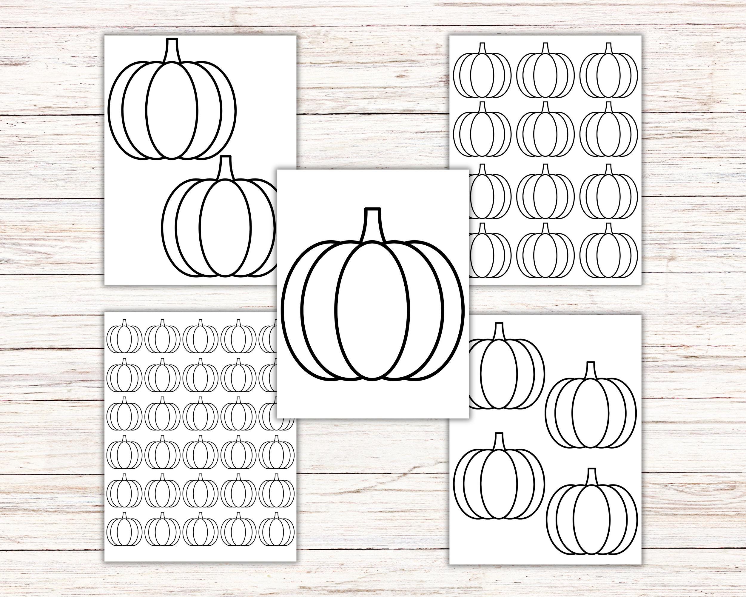 Pumpkin Template Bundle: DIY Fall Craft Stencils (PDF, PNG) - 5 Sizes ...