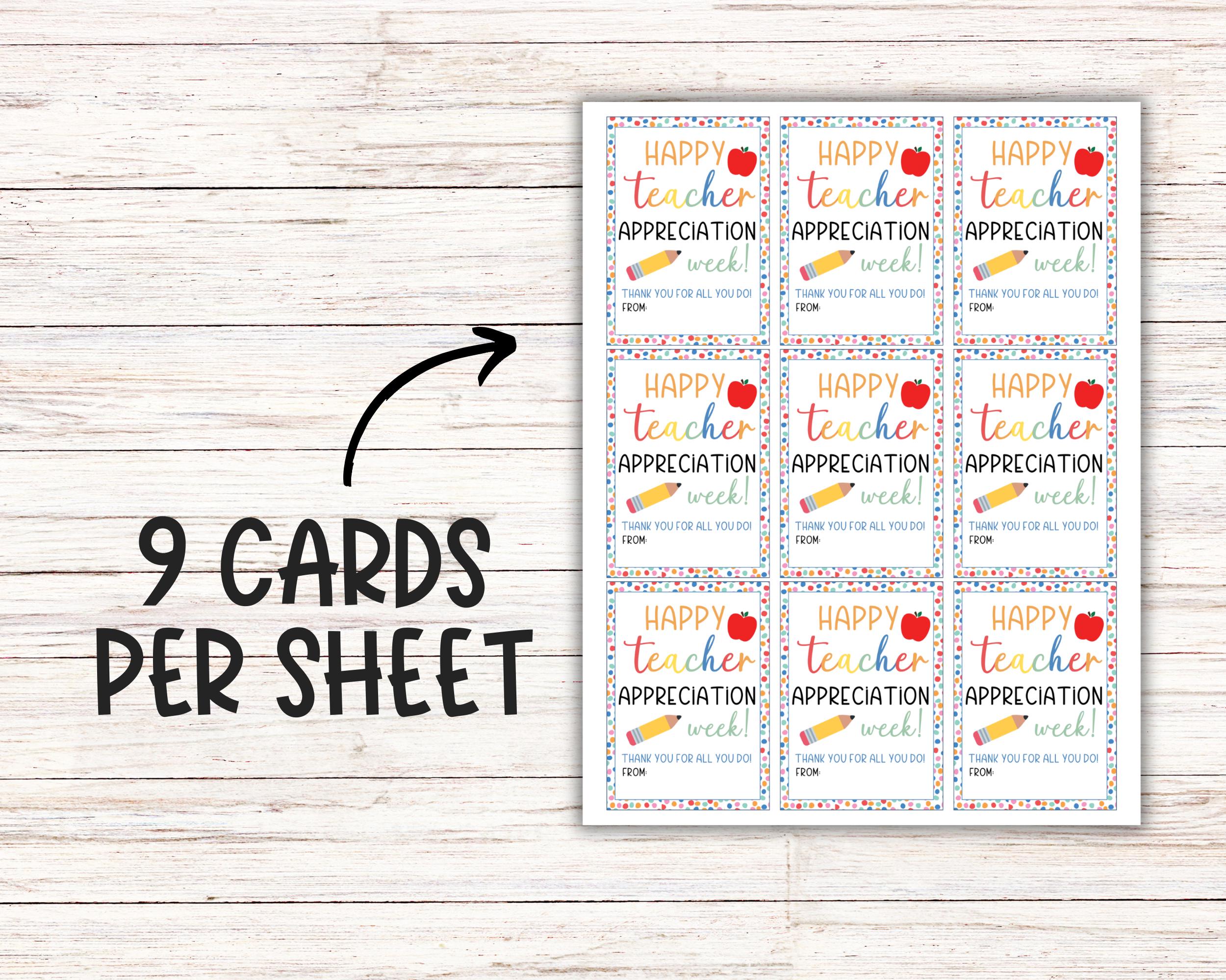 Teacher Appreciation Gift Tags: Printable Thank You Favor (PDF) - Etsy