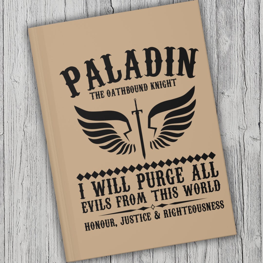 Paladin RPG Journal | D&D Character Notebook - Etsy