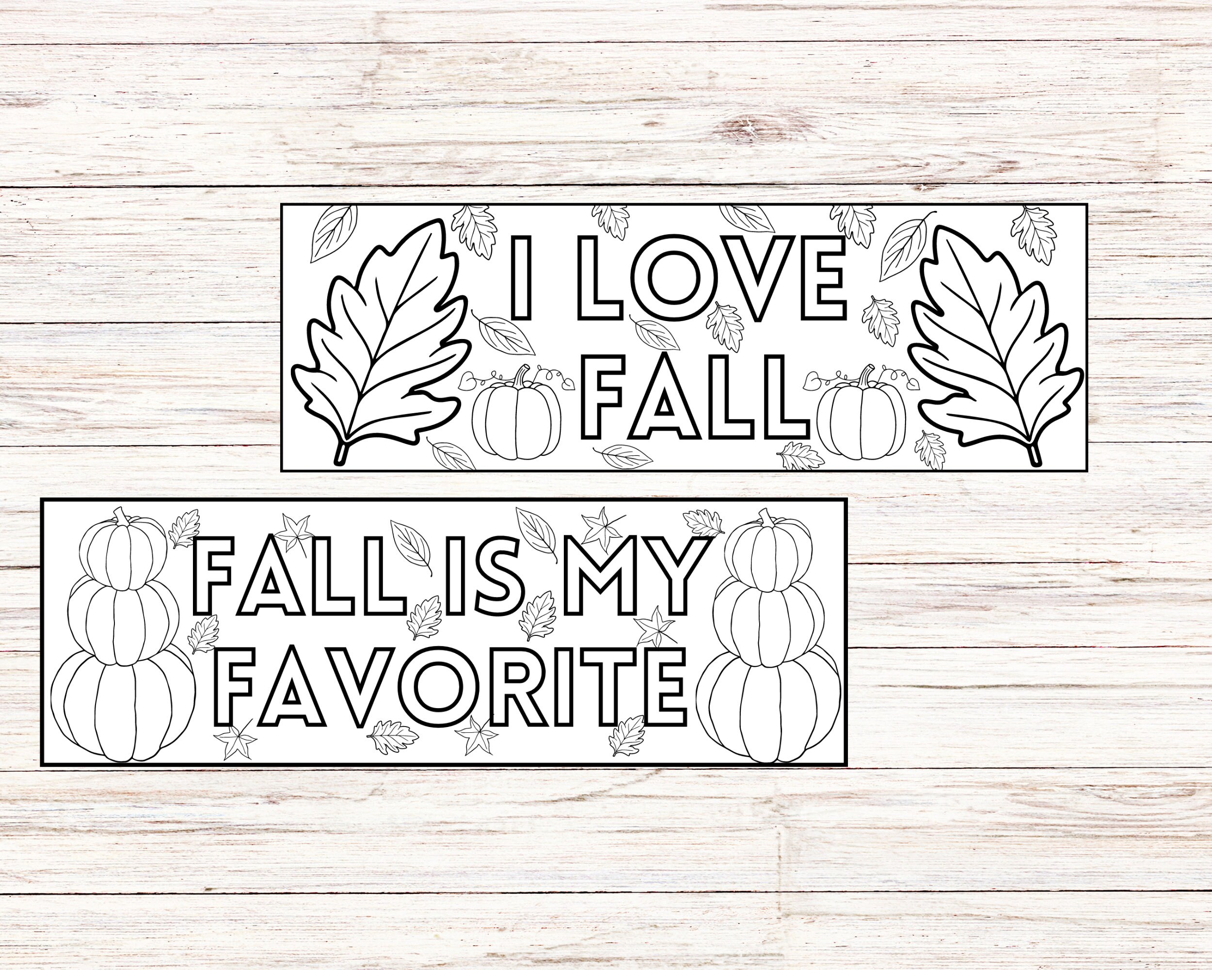 Printable Fall Color Your Own Bookmarks - Set of 4,instant Digital ...