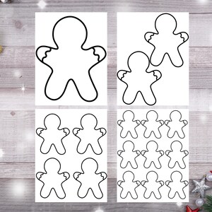 Gingerbread Outline Printable Bundle – DIY Holiday Decor | 4 Sizes ...