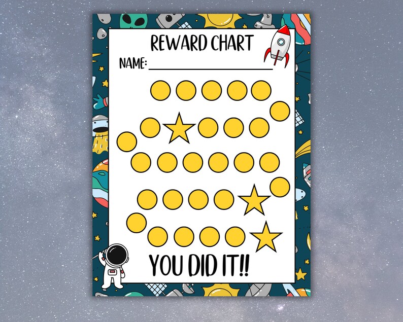 Space Adventure Reward Chart: Galaxy Theme (instant Download) - Etsy