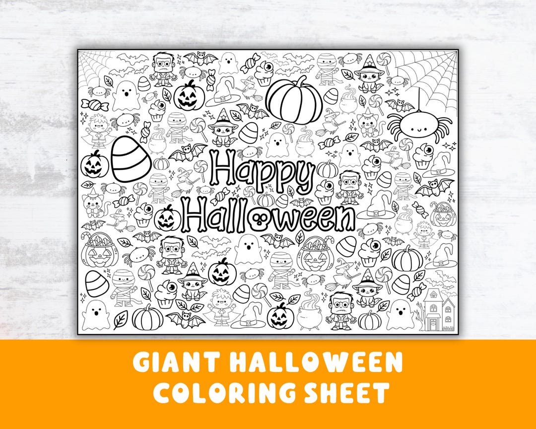 Giant Halloween Coloring Page – 3 Sizes – Instant Digital Download - Etsy