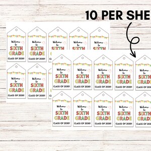 Welcome to Sixth Grade Sign and Tags - Classroom Decor - Digital ...