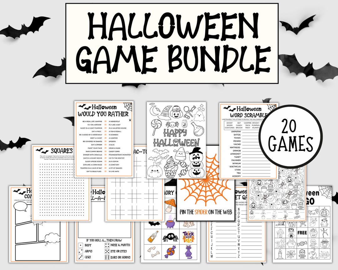 Halloween Game Bundle: 20 Printable Party Games (PDF) - Etsy