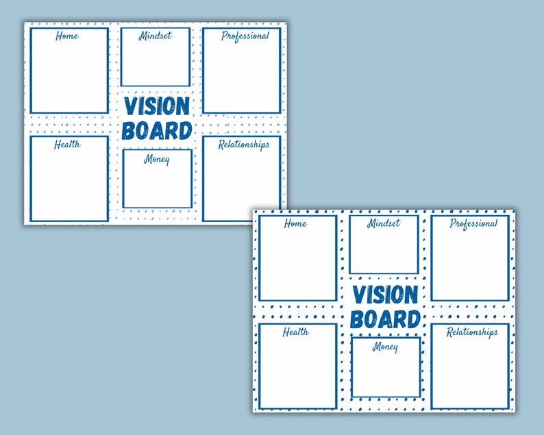 Vision Board Template Printable: Minimalist Affirmation Planner ...