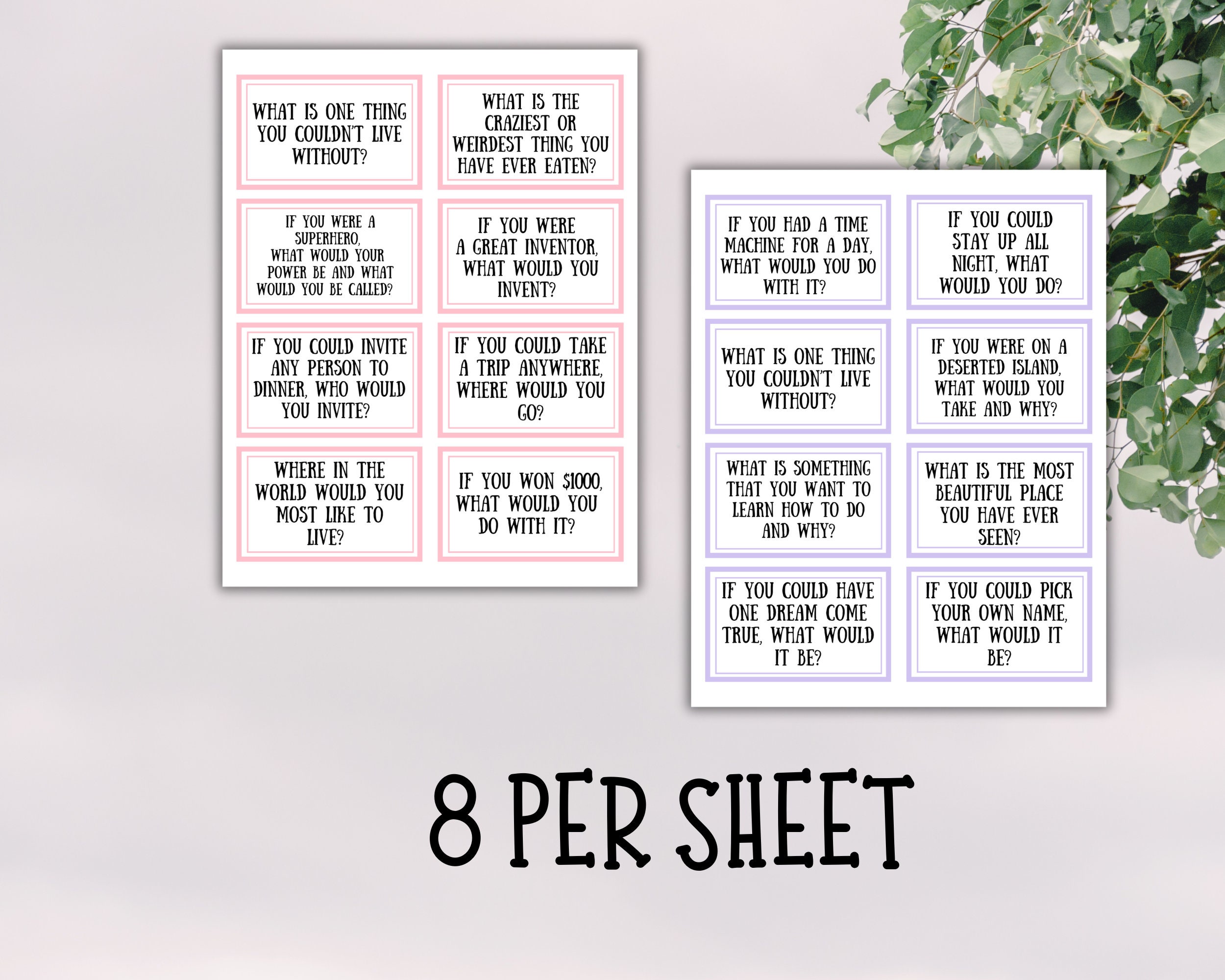 Family Conversation Starter Cards: 200 Printable Questions (PDF) - Etsy