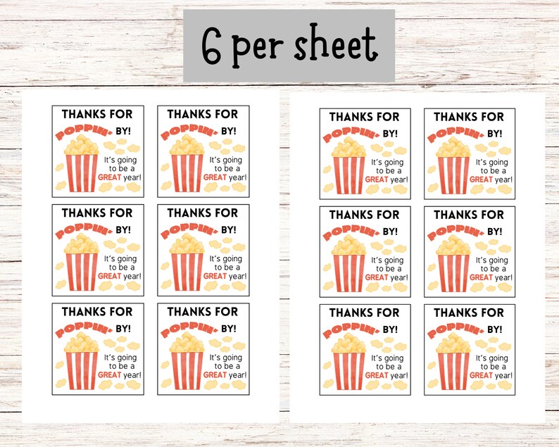 Thanks for Poppin' by Gift Tags for School - Set of 24 -back to School ...