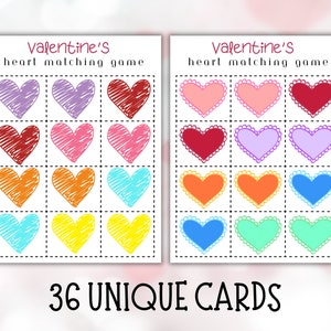 Valentine's Heart Matching Game - Fun and Educational Activity - Etsy