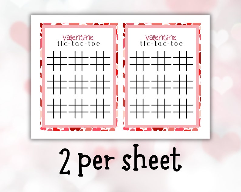 Valentine's Day Tic Tac Toe Printable Game, Instant Digital Download ...