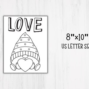 Valentine Activity Craft, Valentine Coloring Pages, Valentine Gnomes ...