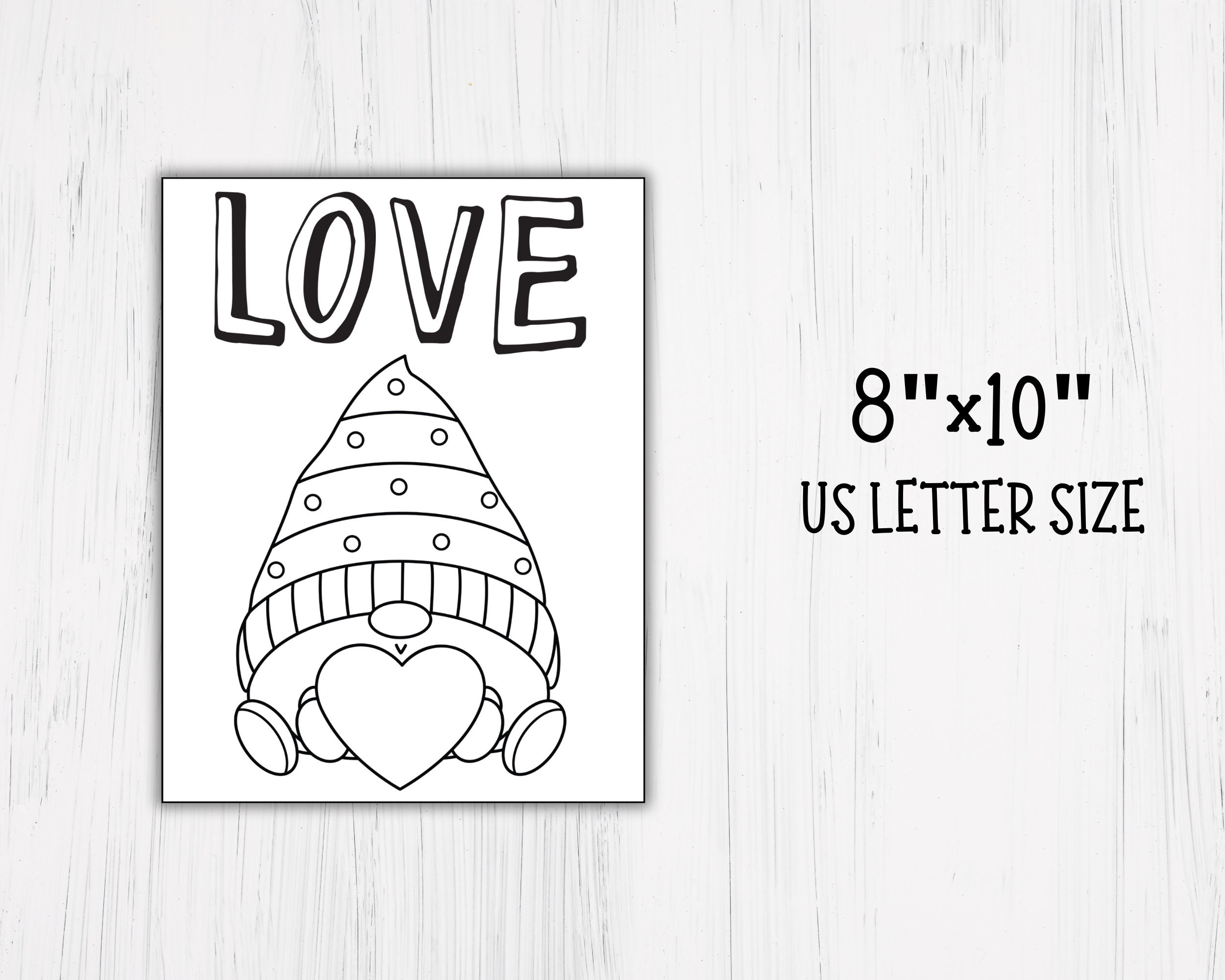 Valentine Activity Craft, Valentine Coloring Pages, Valentine Gnomes ...