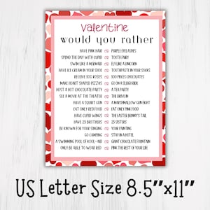 Valentine Would You Rather Game, Valentines Game for Kids, Valentine's ...