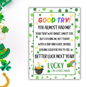 Leprechaun Trap Letter: St Patricks Day Notes for Kids (instant ...