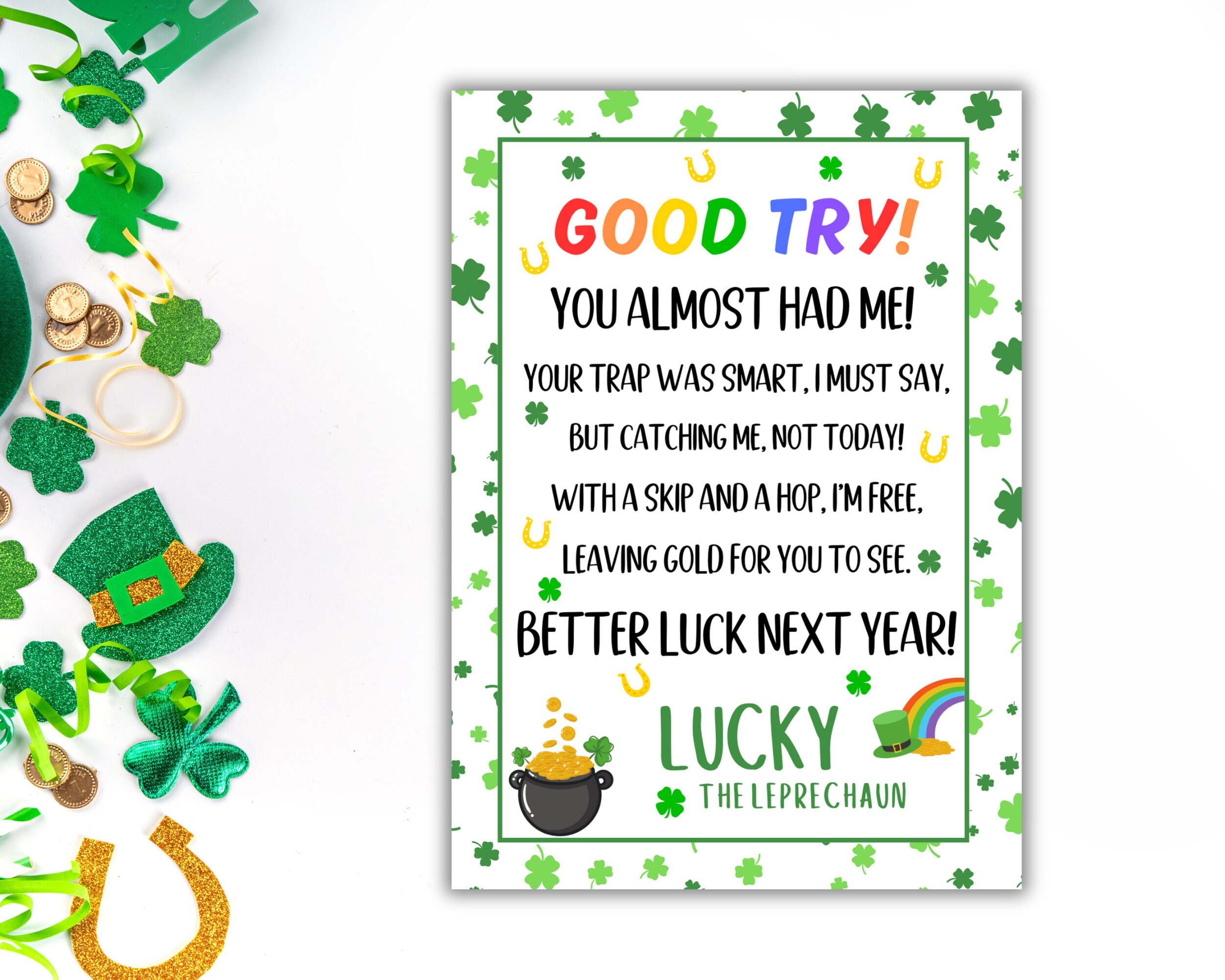 Leprechaun Trap Letter: St Patricks Day Notes for Kids (instant ...