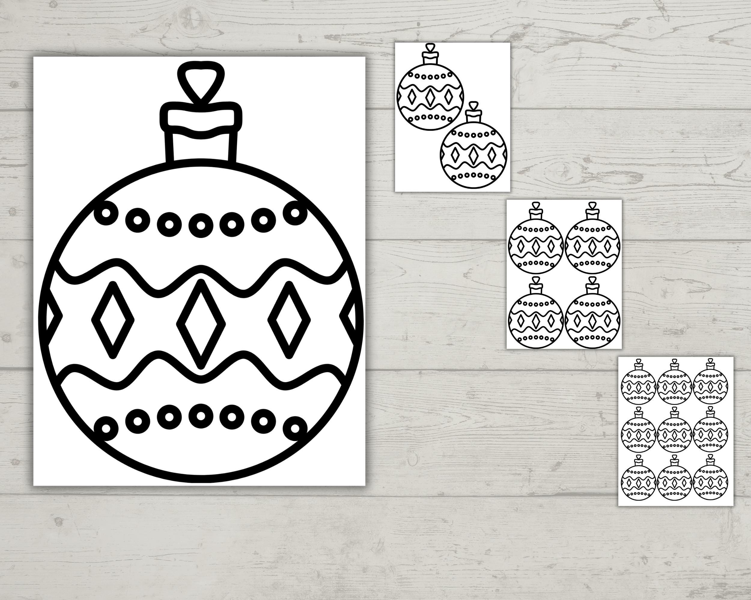 Christmas Ornament Coloring Bundle | Printable Holiday Decorations for ...