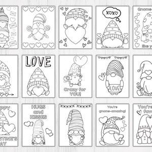 Valentine Activity Craft, Valentine Coloring Pages, Valentine Gnomes ...