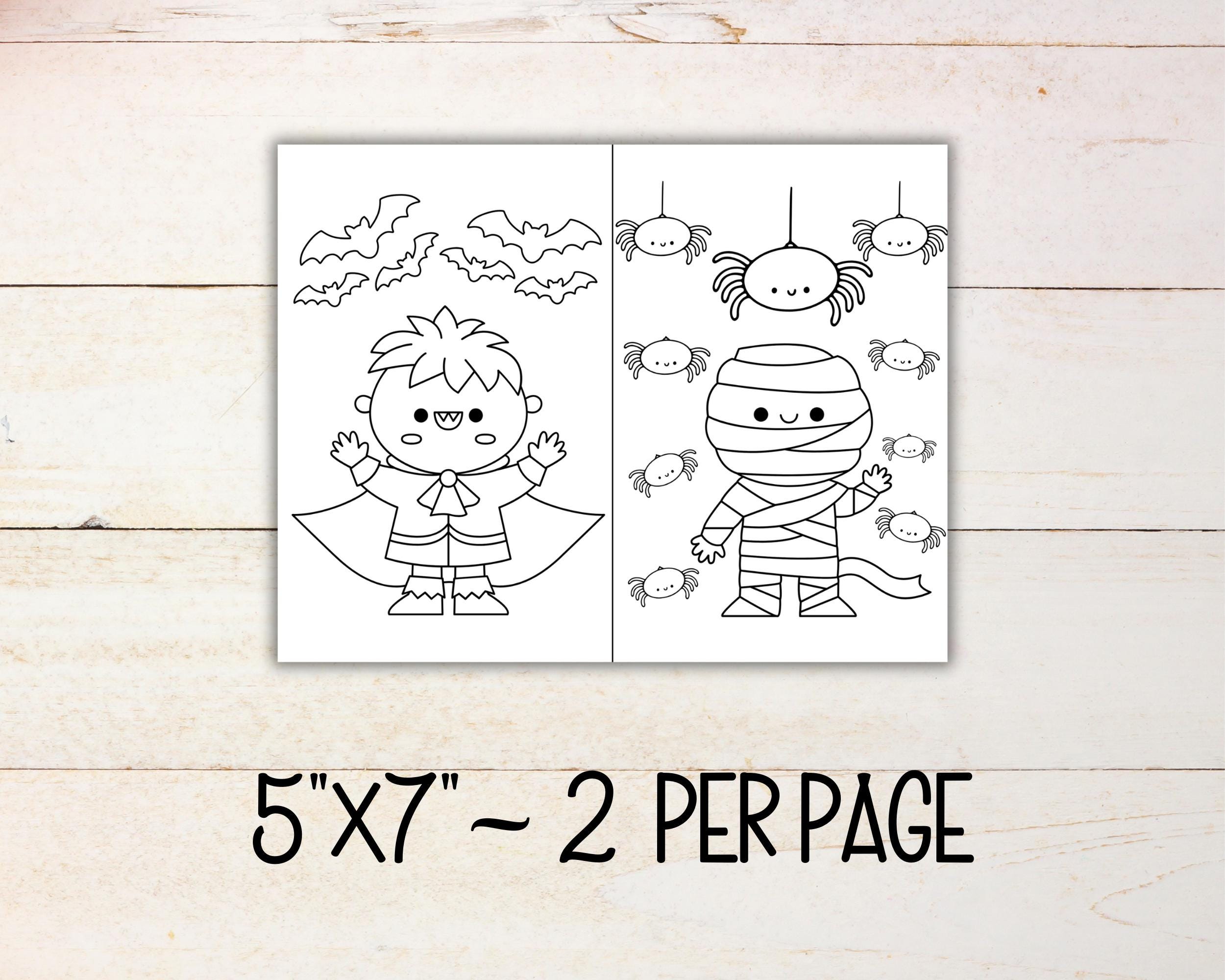 Halloween Coloring Pages for Kids | 20 Printable Designs (8x10, 5x7 ...