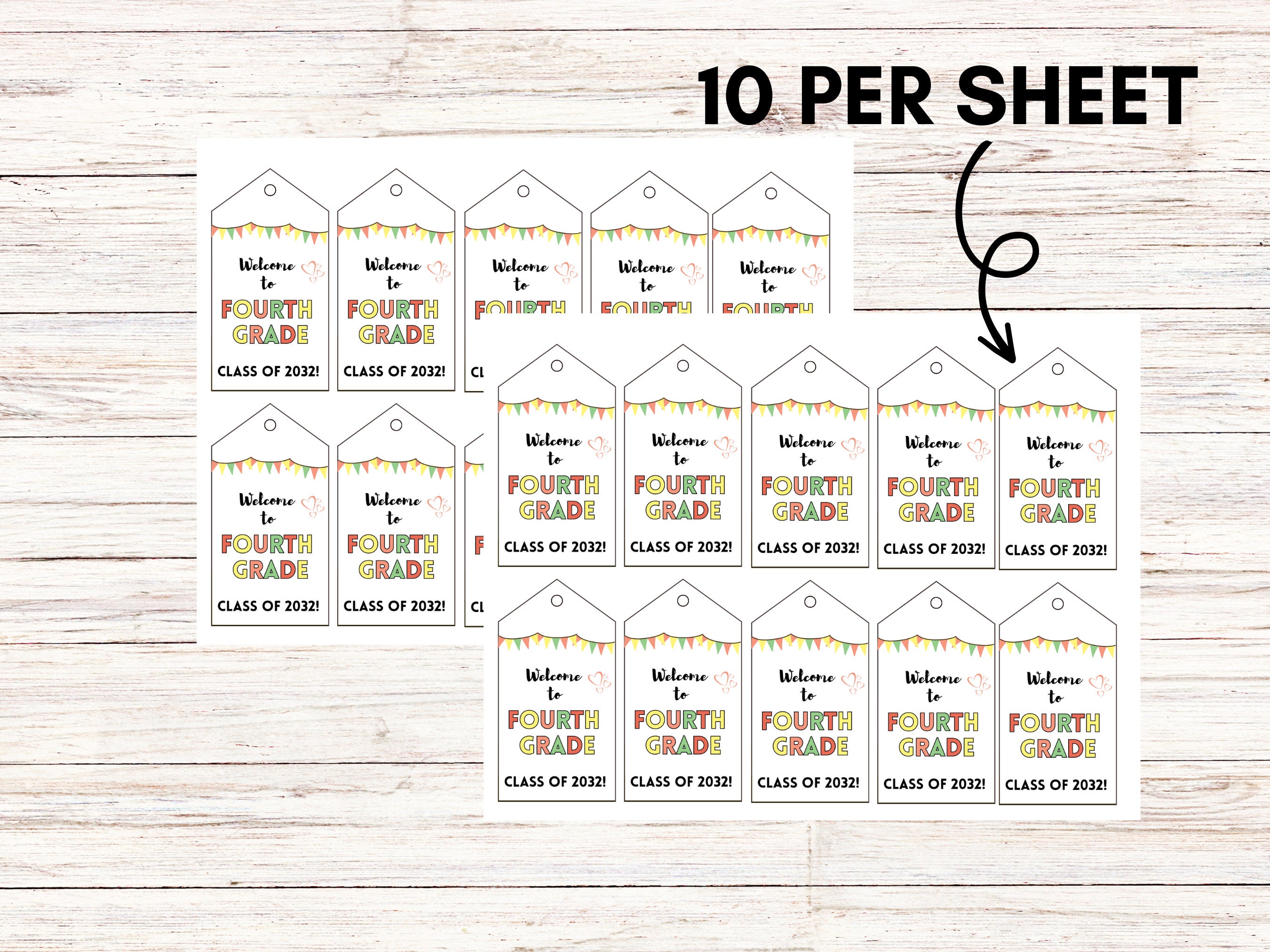 Welcome to Fourth Grade Sign & Gift Tags (digital Download) - Etsy