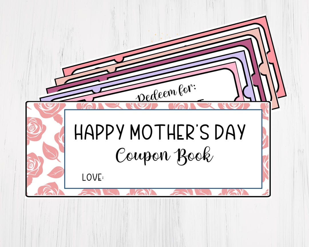 Mother's Day Coupon Book: Printable Gift for Mom (PDF) - Etsy