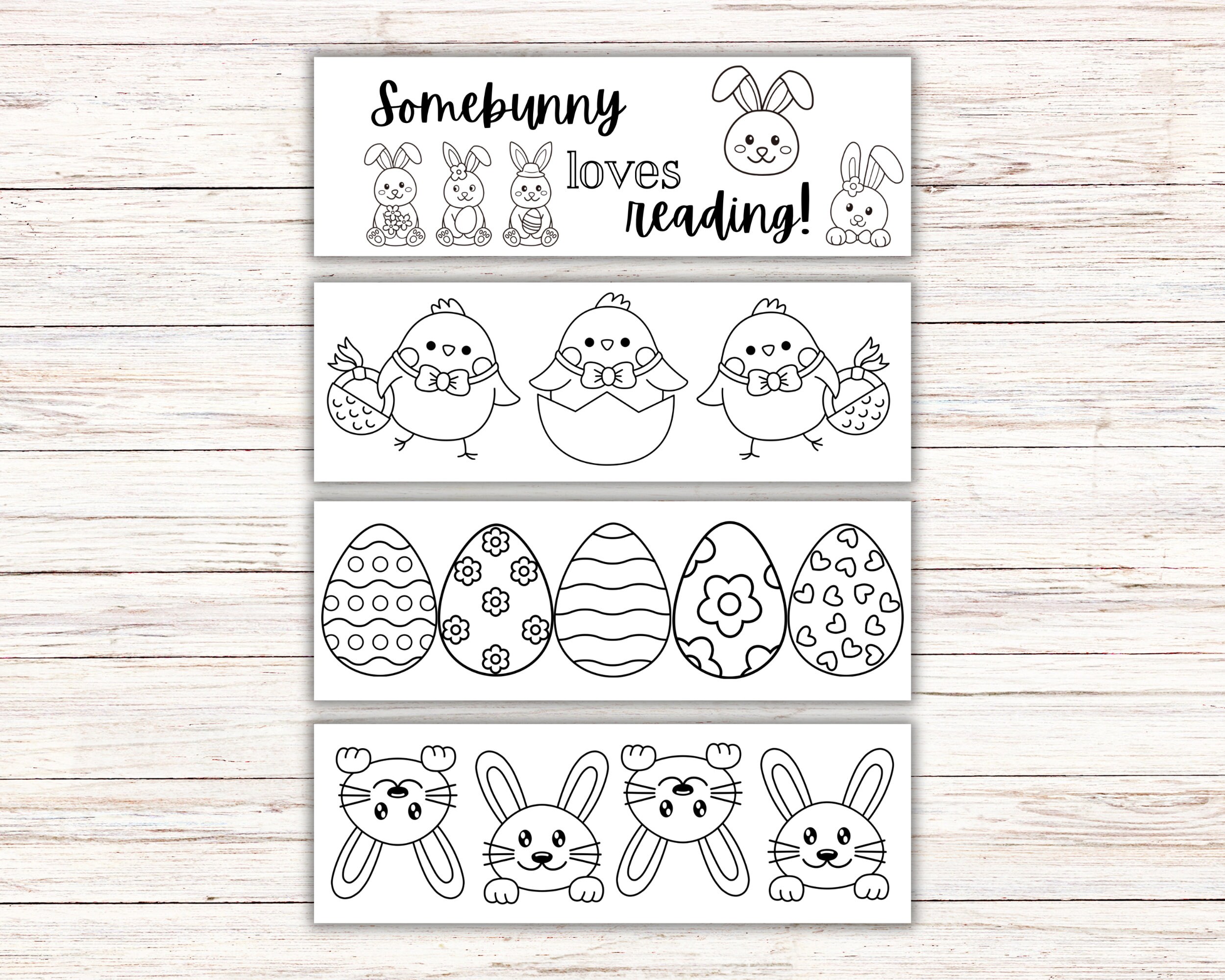 Printable Easter Bookmarks, Easter Bunny & Egg Spring Bookmarks ...