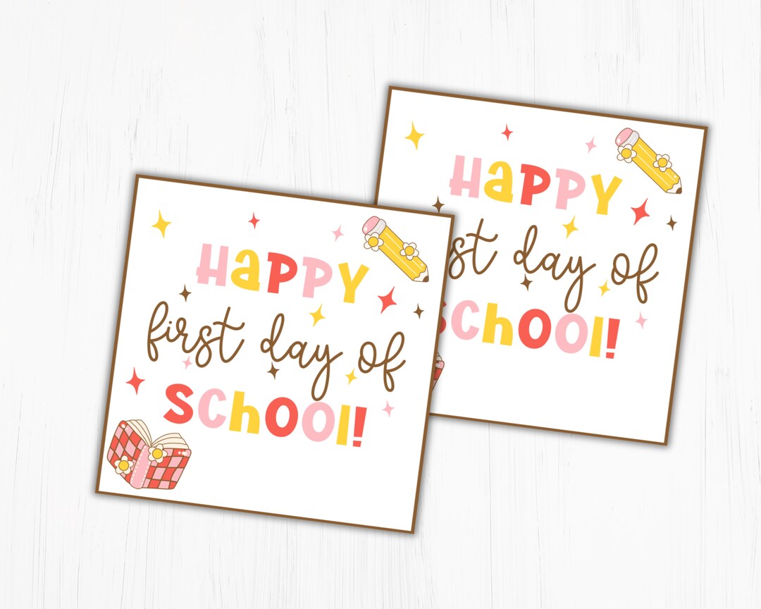 Happy First Day of School Printable Tag | Boho Style | 3 Sizes ...