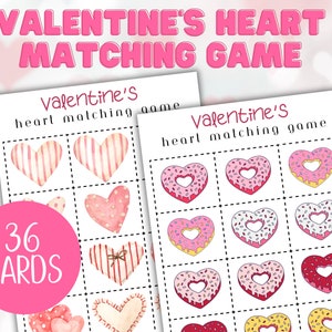 Valentine's Heart Matching Game - Fun and Educational Activity - Etsy
